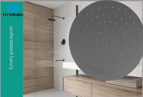 Vaste ronde douchekop 30cm 12" Gunmetal AISI304 roestvrij staal (grijs ...