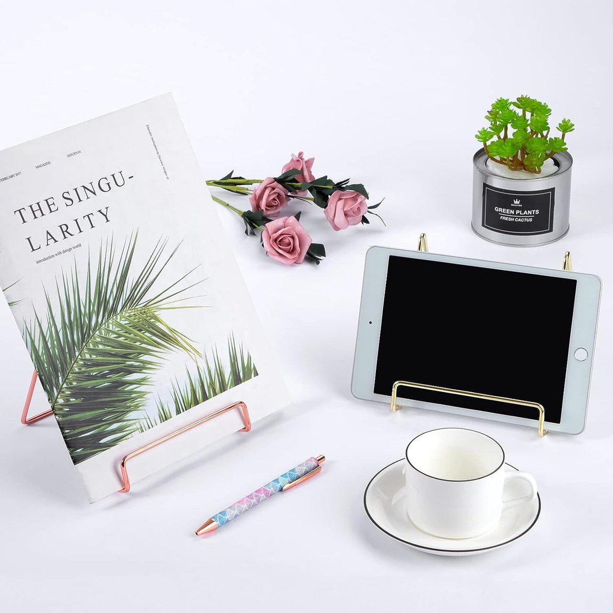 metalen plaatstandaard, kookboekhouder plaathouder ijzeren ezel display ...