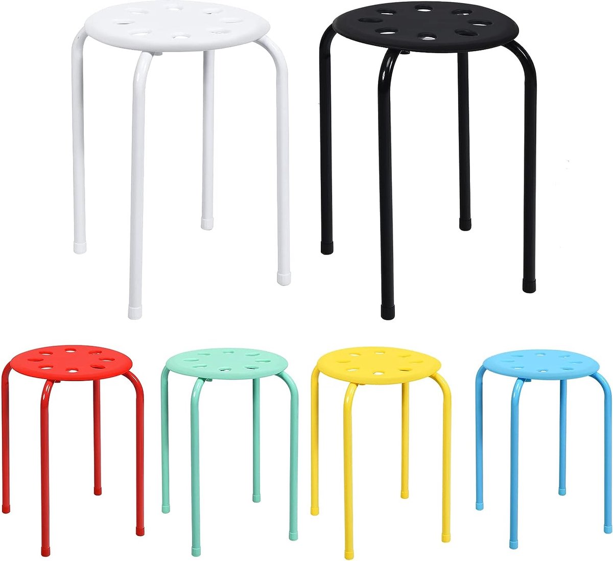 Tabouret empilable Lot de 6 tabourets empilables en métal tabouret de ...