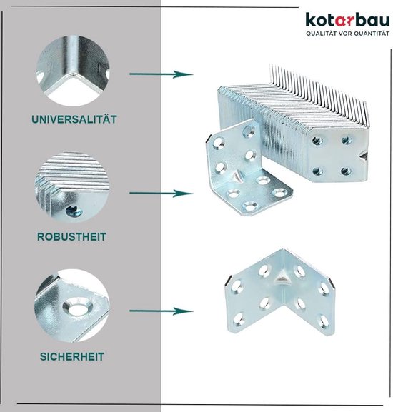 Hoekverbinders 30 x 30 x 30 x 1,5 mm met stalen bouwhoek montagegaten ...