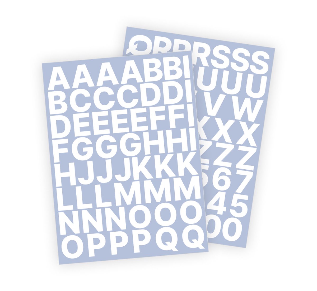 Letter stickers / Plakletters - Stickervellen Set - Wit - 3cm hoog ...