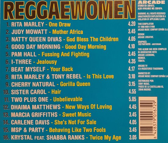 Reggae Women - Cd Album, Rita Marley, Marcia Griffiths, Judy Mowatt ...