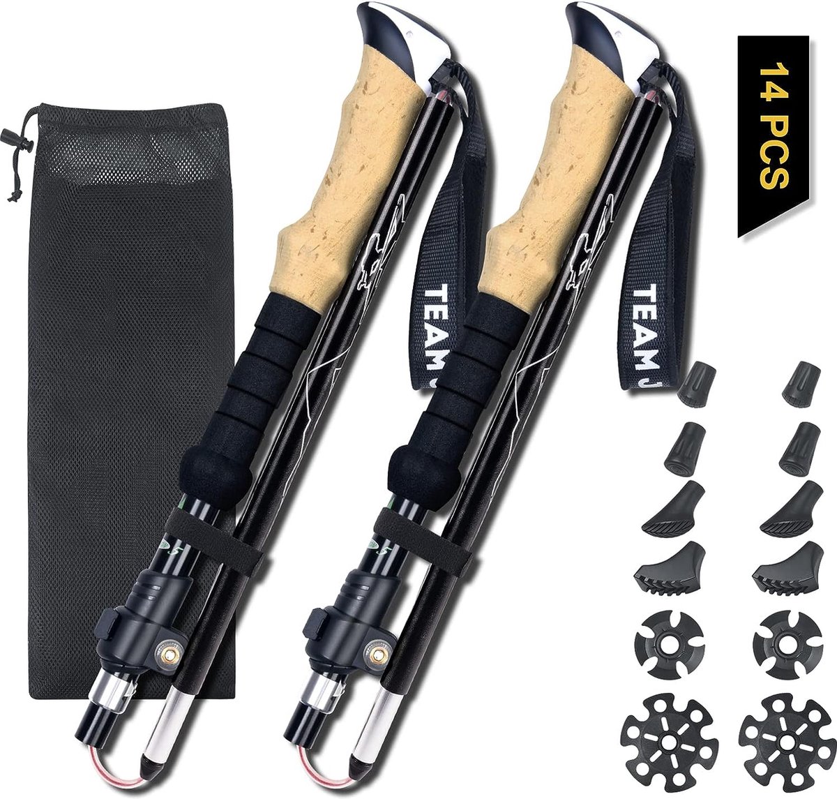 Opvouwbare Tri-fold Trekking Pole/Wandelstokken - Set van 2 met ...