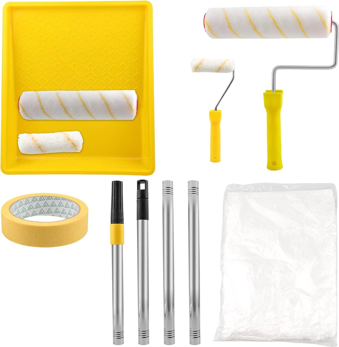 Verfrollers 10 stuks kit, verfroller 25 cm/10 cm | telescopische ...