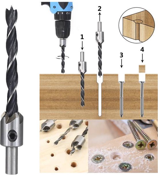 RBST Verzinkboren - Set van 4 - Inclusief inbus - 3/4/5/6 mm ...