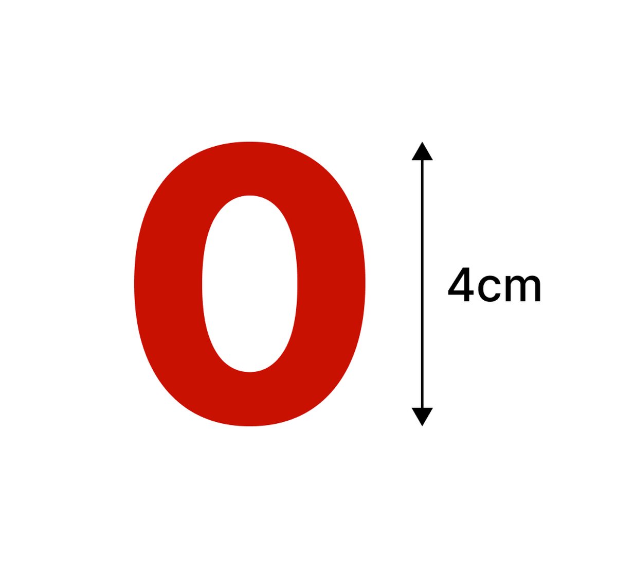 Cijfer stickers / Plaknummers - Stickervellen Set - Rood - 4cm hoog ...