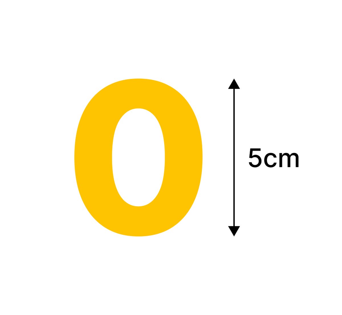 Cijfer stickers / Plaknummers - Stickervellen Set - Geel - 5cm hoog ...