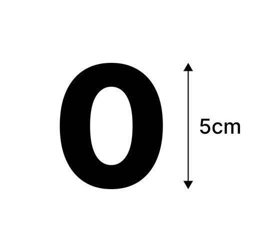 Cijfer stickers / Plaknummers - Stickervellen Set - Zwart - 5cm hoog ...