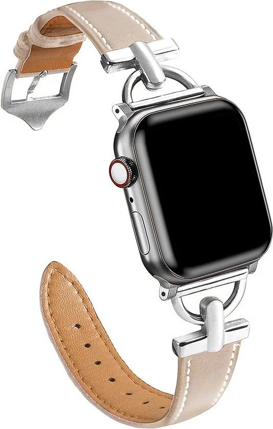 Elegante lederen dames smartwatchbandje compatibel met Apple Watch ...
