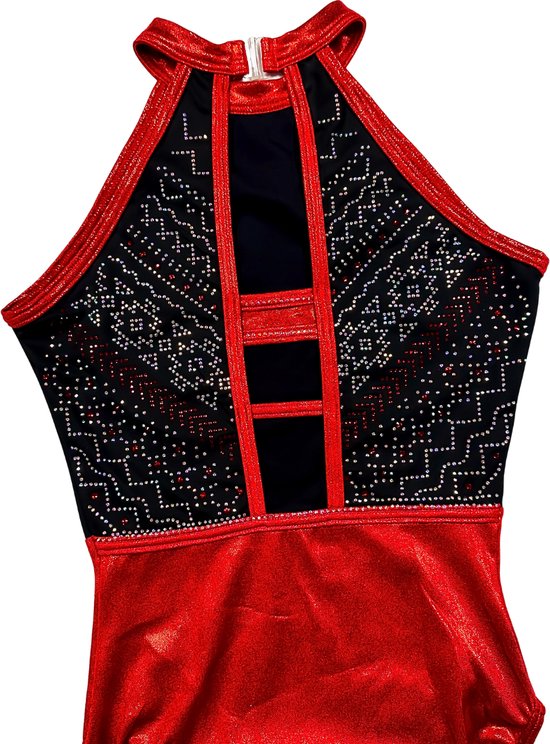 Sparkle&Dream Turnpakje Tara Rood Zwart - AXL S/M - Gympakje voor ...