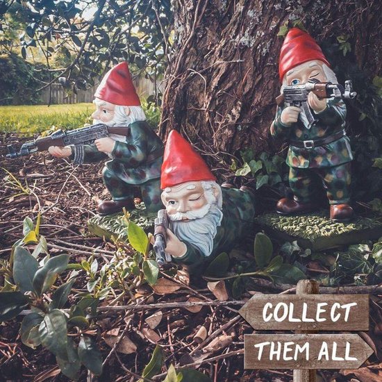 Set van 3 bewakende tuinkabouters - Grappige decoratie - Voortuin ...