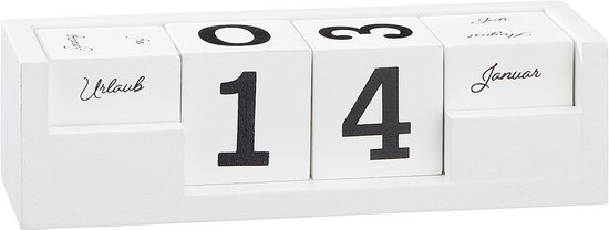 Eeuwige kalender - Houten tafelkalender, 5-delig, voor thuis, kantoor ...