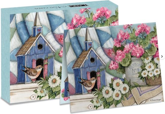LANG Boxed Note Cards - 13 kaarten met envelop - vogelhuisje | bol