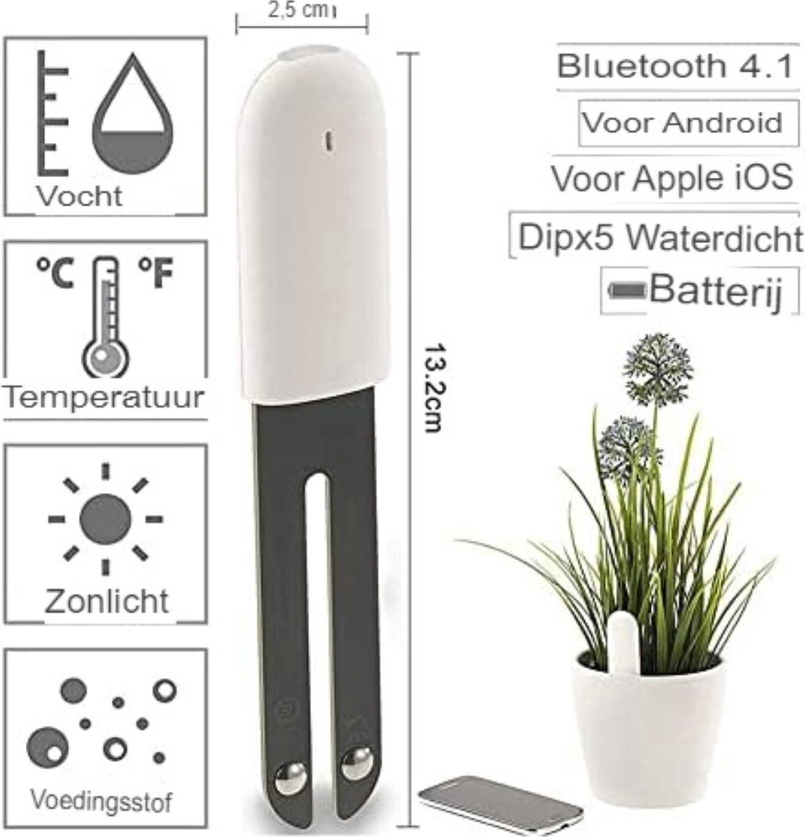 Watermeter voor Kamerplanten - Vochtmeter Planten - Vochtigheidsmeter ...