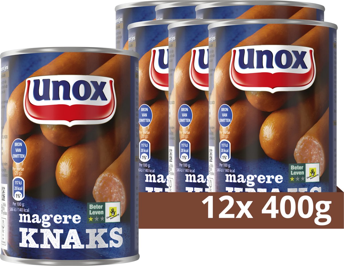 Unox Magere Knakworst - Magere Knaks - met 35% minder vet dan normale ...