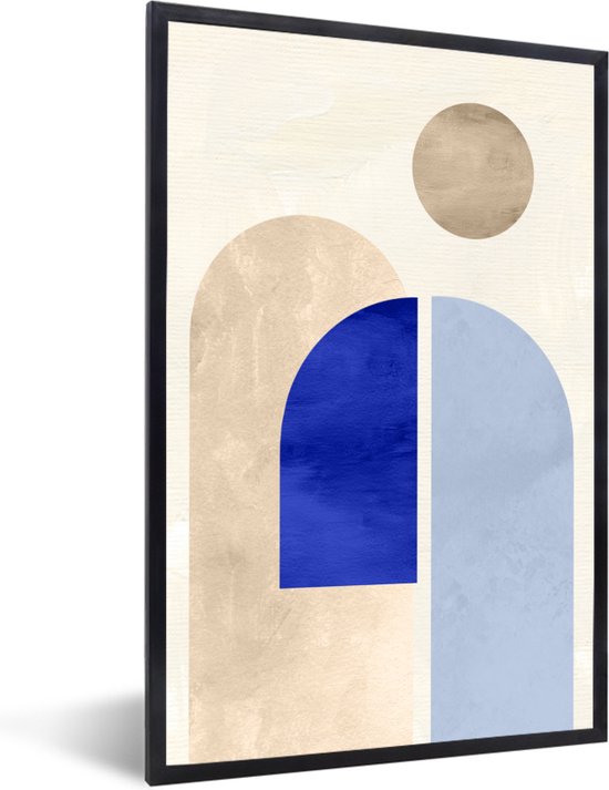 FrameYourWall® - Fotolijst met poster 60x90 - Modern art - Blauw ...