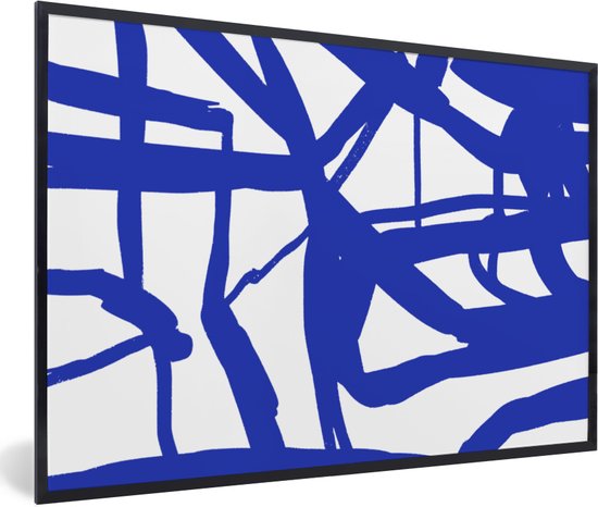 FrameYourWall® - Fotolijst met poster 90x60 - Abstract - Blauw ...
