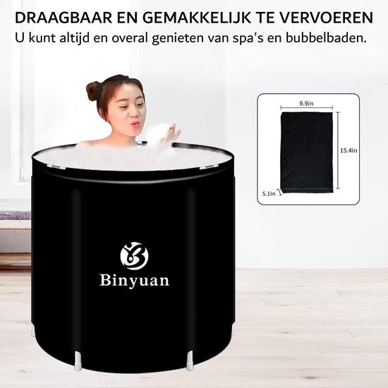 Badkuip - Opvouwbaar - Draagbaar - Ruim - IJsbad - PVC-Materiaal - 75 x ...