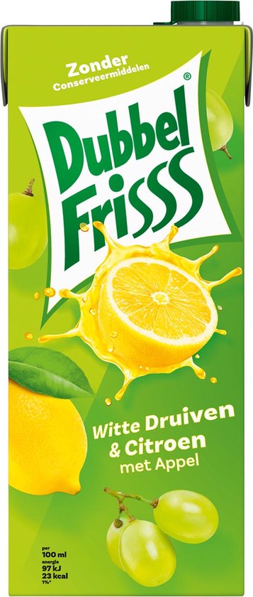 Dubbelfrisss - Frisdrank - Witte druif & Citroen 8 x 1,5 liter | bol