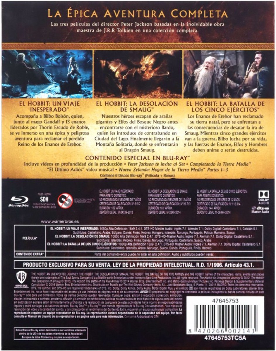 De Hobbit Een Onverwachte Reis Blu Ray Martin Freeman Dvds