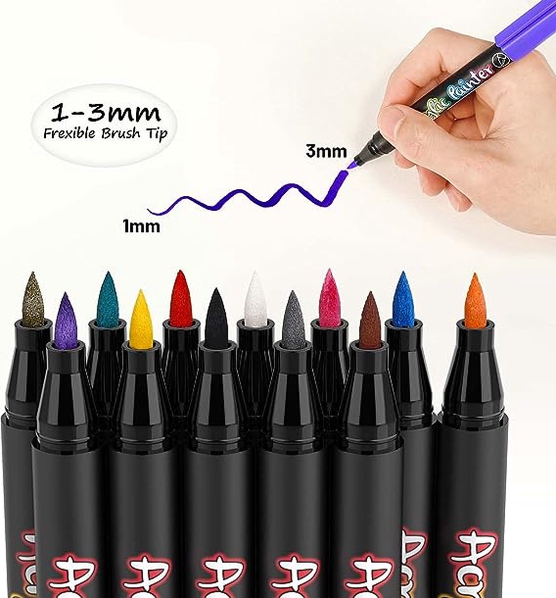 LUZOON Acrylstiften voor Stenen schilderen 12 Kleuren - Acrylstiften ...