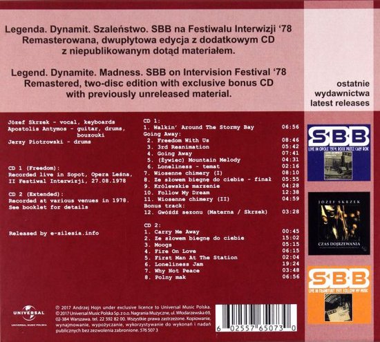 SBB: Live In Sopot 1978 - Extended Freedom [2CD], SBB | Muziek | bol