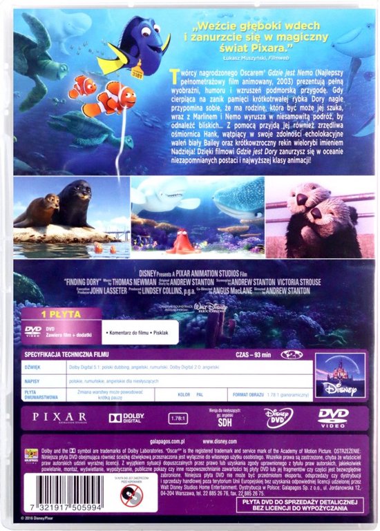 Finding Dory [DVD] (Dvd), Ellen DeGeneres | Dvd's | bol