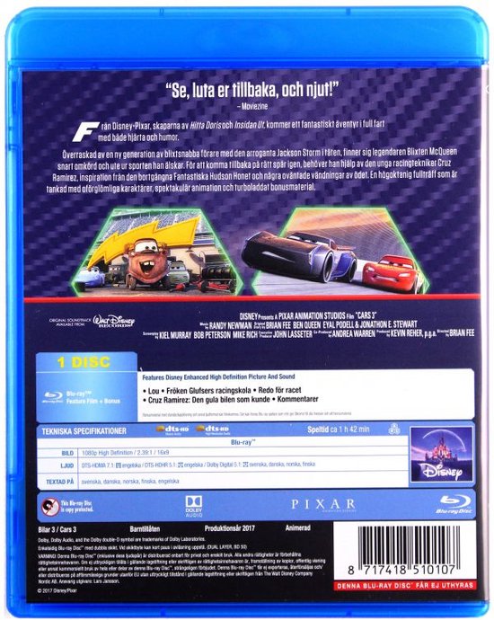 Cars 3 [Blu-Ray] (Blu-ray), Jason Pace | Dvd's | bol