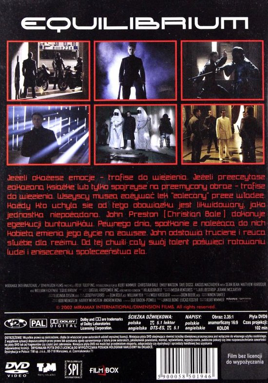 Equilibrium [DVD] (Dvd), Christian Bale | Dvd's | bol