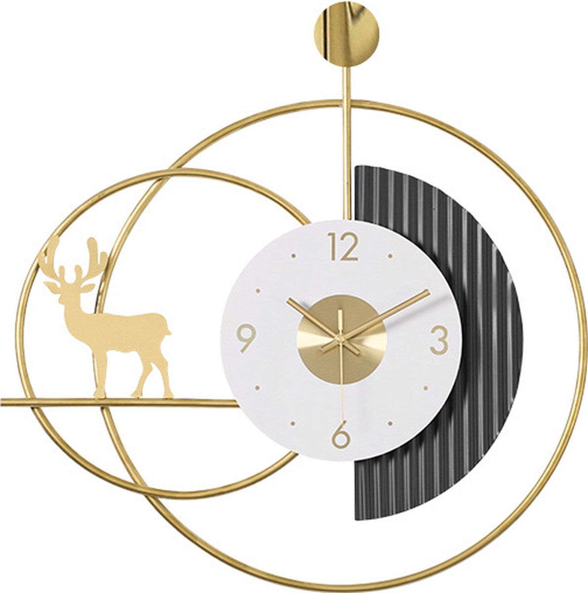 Luxaliving - Moderne Wandklok Goud - Design Wandklok - Stil uurwerk ...