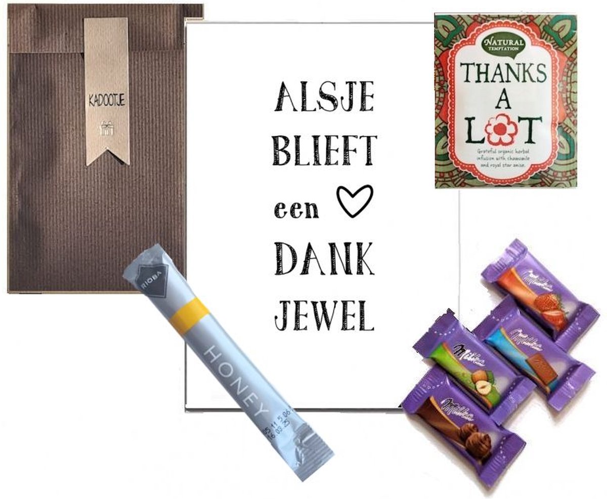 Alsjeblieft een dankjewel thee en chocolade cadeautje bedankt ...