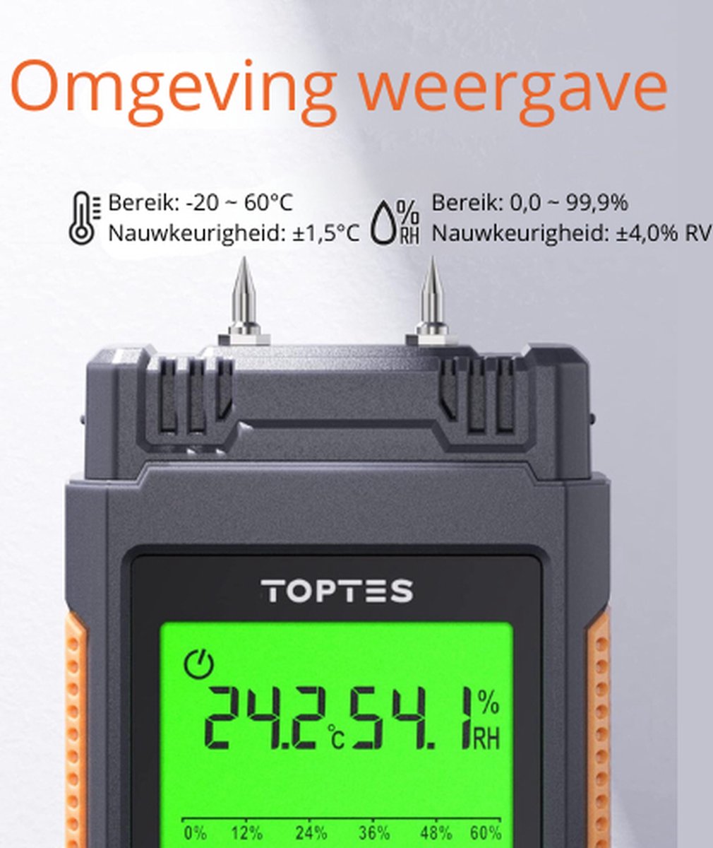Vochtmeter - met LCD Display - Professionele vochtmeter ...