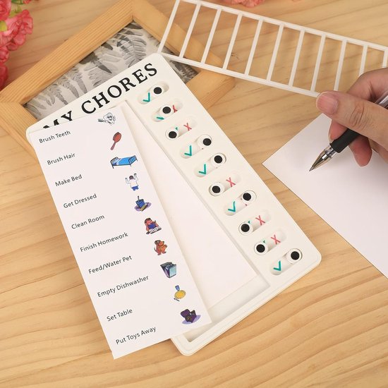 2X My Chores Checklist Board, Daily Reminder Chore Chart for Kids Adults Plastic Memo... | bol