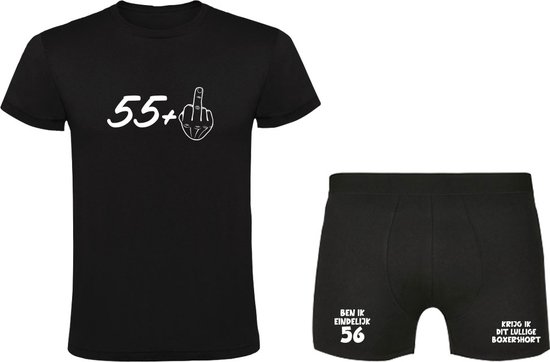 56 jaar Heren T-shirt + Heren Boxershort - verjaardag - feest - 56e ...