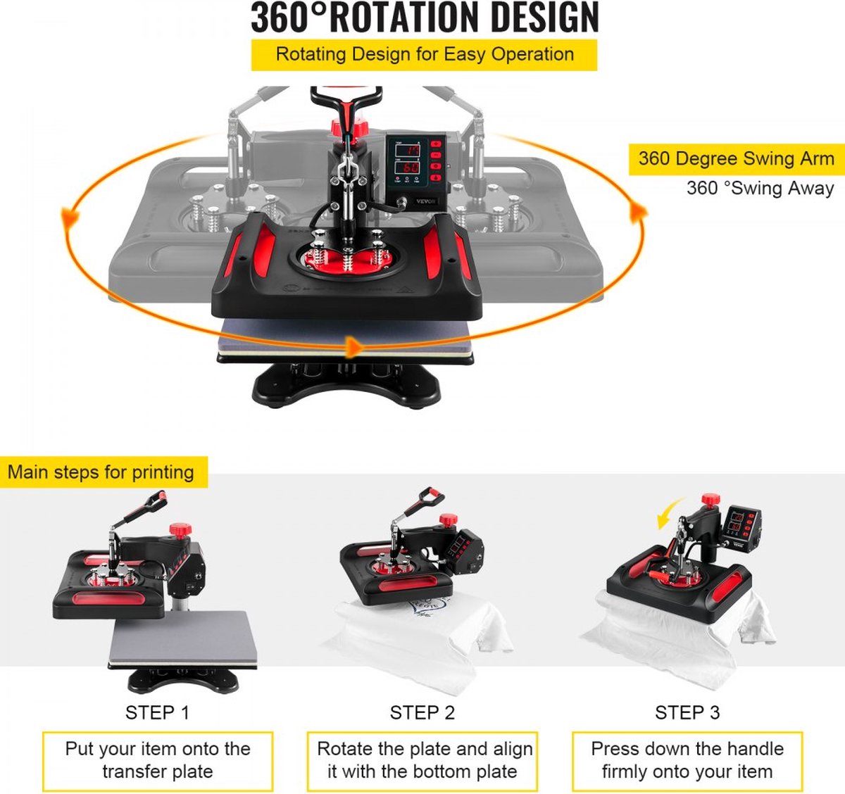 Dakta® Heat Press Machine Heat Press Printer 5 in 1 Transferpers ...