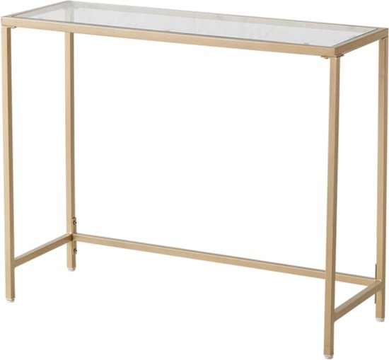 Happyment Console tafel modern - Wandtafel - Transparant goud ...
