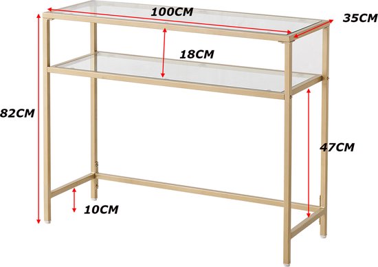 Happyment Console tafel Deluxe - Marmour goud - Wandtafel - Bijzettafel ...