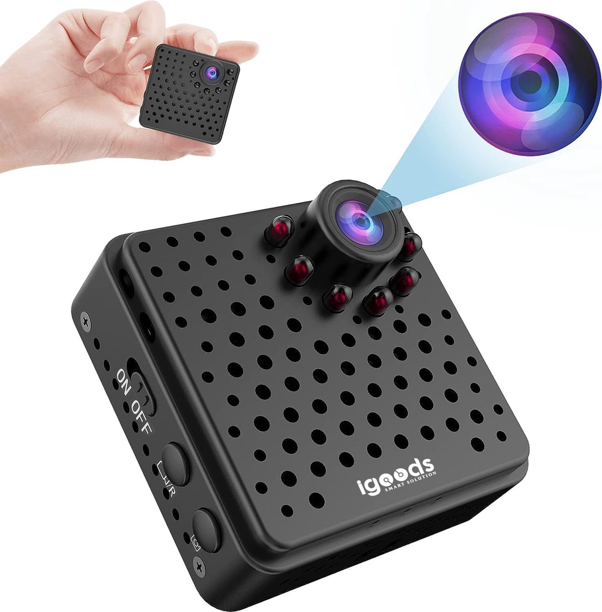 Igoods HD Beveiligingscamera - Mini Camera - Verborgen Spy Camera - App ...