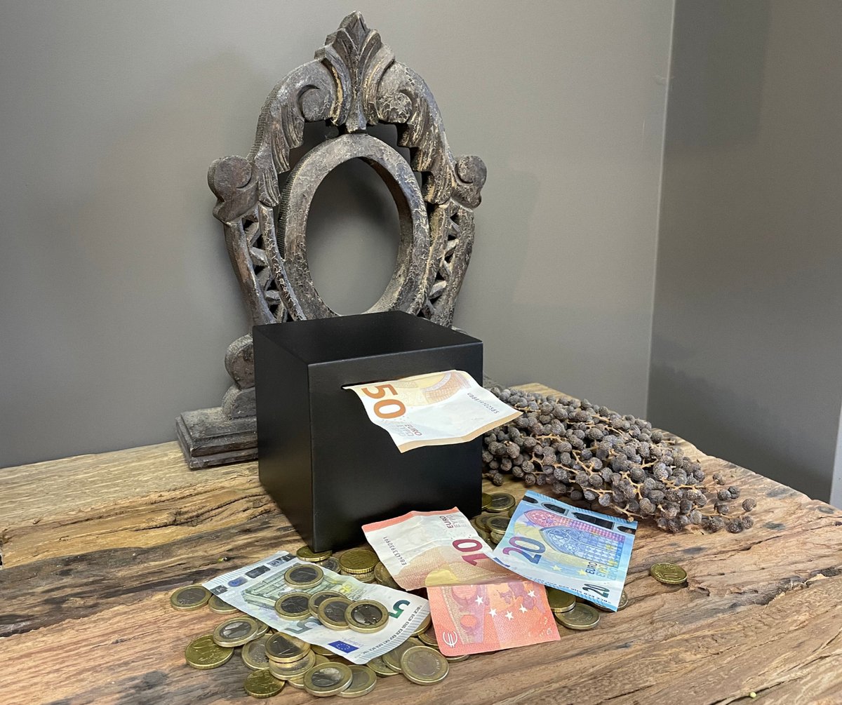 Thuiser Spaarpot Volwassenen - Voor Munten & Briefgeld - Zwart | bol.com