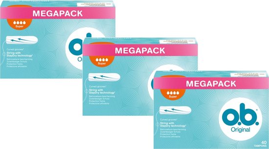 OB Tampons Super - Megaverpakking 3 x 40 Stuks | bol