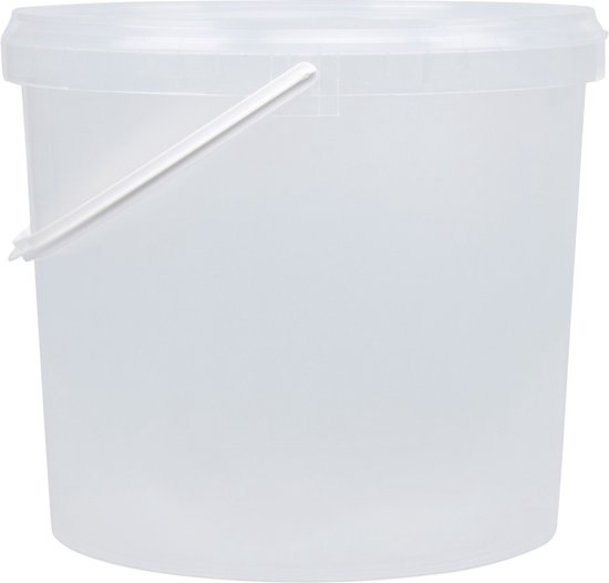 Emmer met deksel - 10 liter - rond - transparant | bol