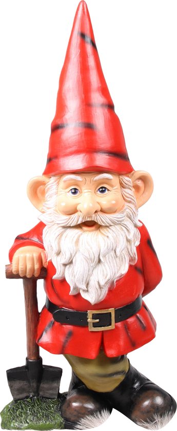 Tuinkabouter beeldje - Dwerg met rode muts en schep - Keramiek - 30 cm ...