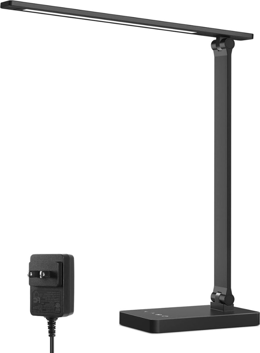 Bureaulamp, led-tafellamp, dimbaar, bedlampje 655 lumen, 3 kleuren en 5 ...