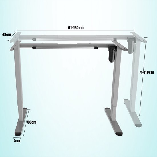 Zit Sta Bureau Frame, Grijs Frame(Biedt geen Bureaublad), Verstelbaar ...
