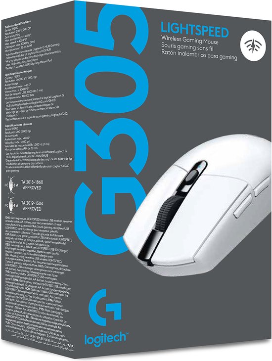 Logitech G G305 Lightspeed Draadloze Muis - 12000 DPI - Wit | bol