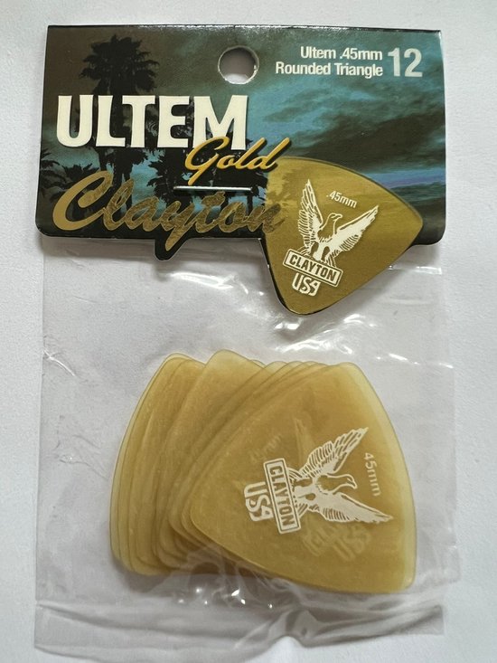 Clayton - Ultem Gold - Rounded Triangle plectrum - 0.45 mm - 12-pack | bol