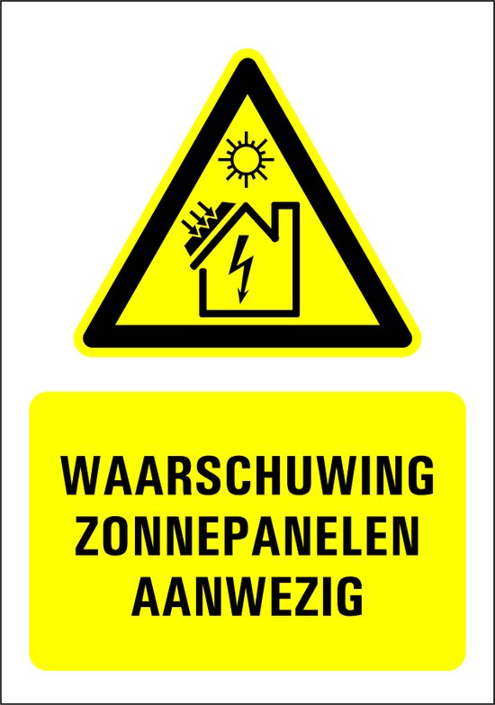 Zonnepanelen aanwezig tekststicker 210 x 297 mm | bol.com
