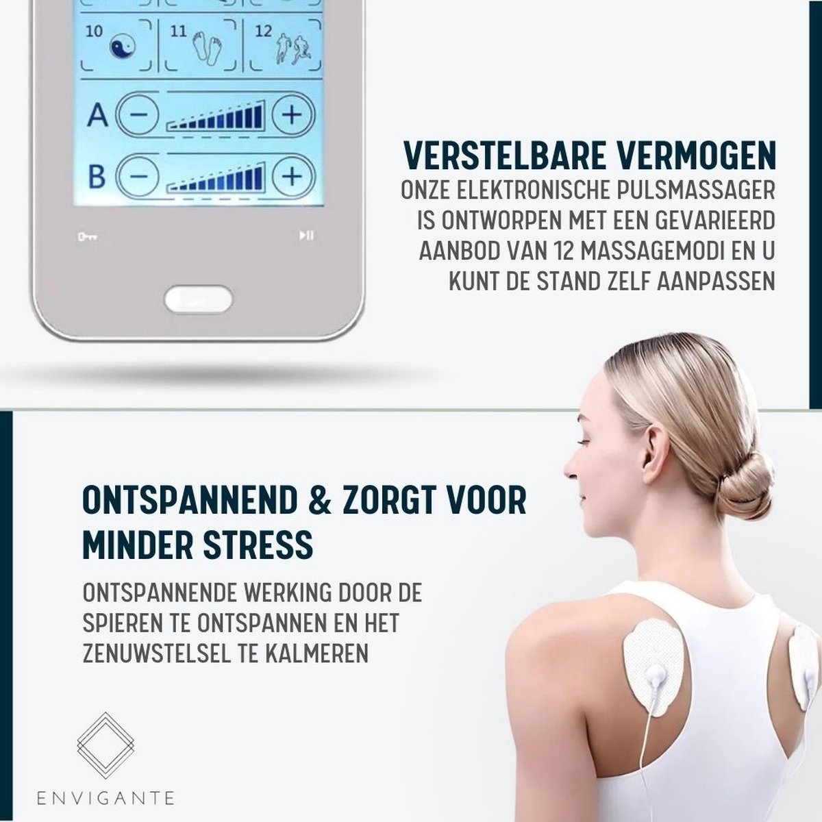 Envigante Tens apparaat | EMS Spierstimulator | 12 standen ...