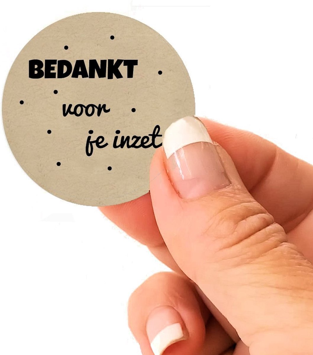 Cadeau stickers bedankt voor je inzet Ø40mm -48 stuks | sluitzegel etiketten bedankt |... | bol