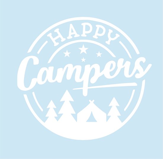 Raam auto sticker - happy camper - auto accessoires - caravan - camping ...